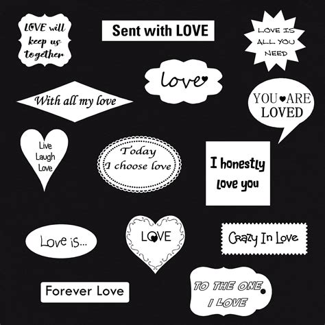 Love Sentiments Digital Sheet Printable Romantic Phrase Cardmaking Sentiment Love Art