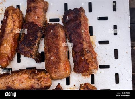 Traditional Romanian Food Called Mici Which Consist Of Pork Meat