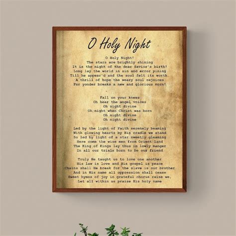 O Holy Night Hymn Sign Etsy