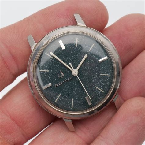 1970 Bulova Accutron 214 Humming Steel Watch Needs Service Awesome Blue