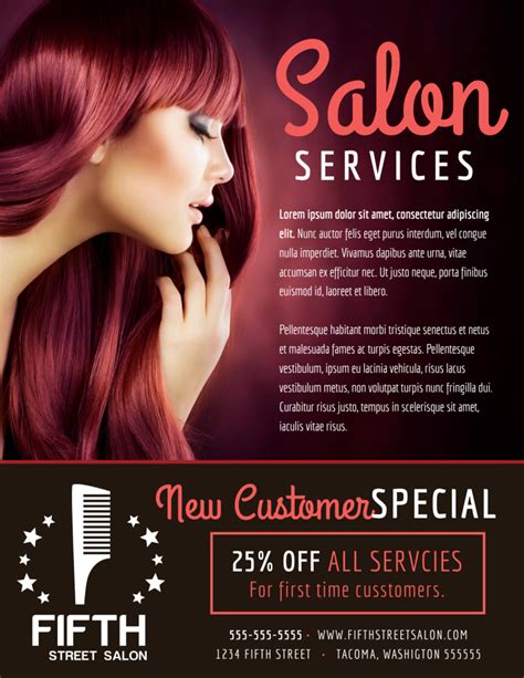 Salon Services Template Printable Word Searches