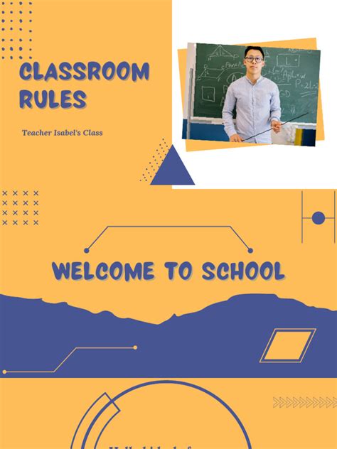 Blue And Yellow Classroom Rules Presentation Pdf