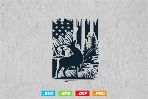 Deer Flag Svg Deer Hunting Flag Svg Graphic By The Crazy Panda