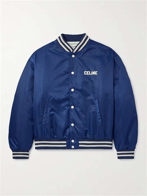 Celine Homme Logo Appliquéd Striped Satin Bomber Jacket For Men Mr Porter