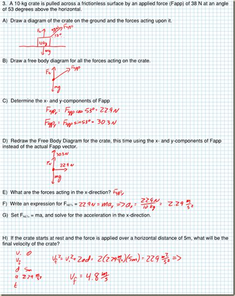 Sample Forces At Angles Problem Regents Physics