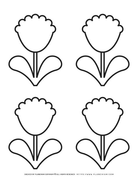 Flower Template Four Flowers Planerium