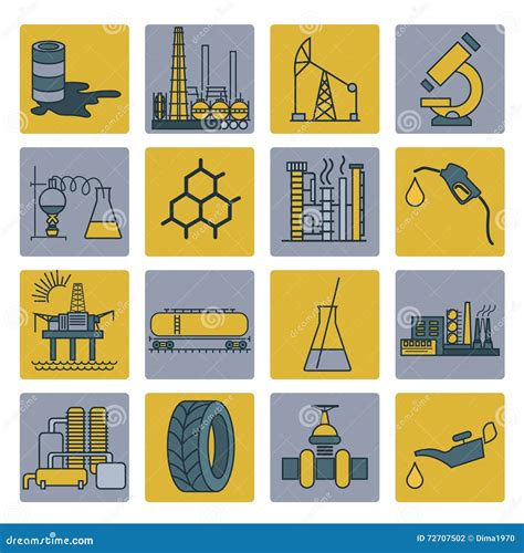 Sistema Del Icono De La Industria Química Diseño De La Versión Del