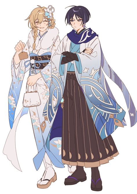 Lumine Scaramouche And Wanderer Genshin Impact Drawn By Majunjuu