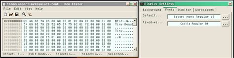 hex editor offset display partially truncates with monospace and with