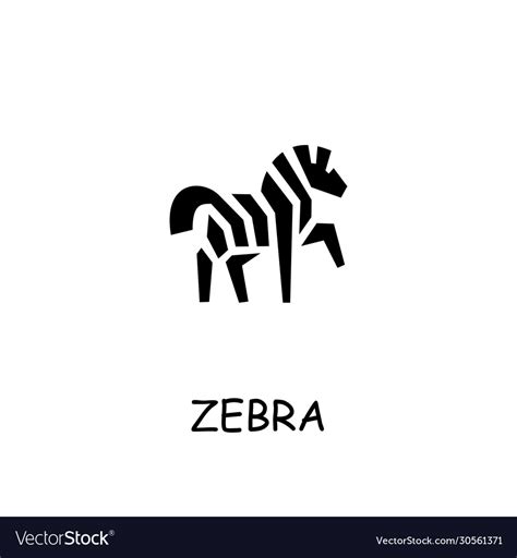 Zebra Flat Icon Royalty Free Vector Image Vectorstock