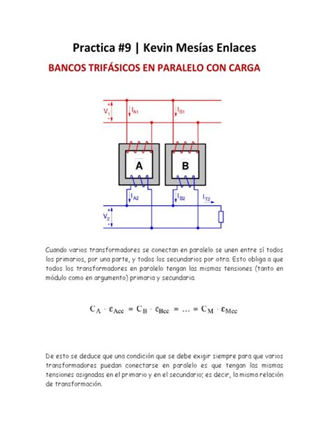 Conexión En Paralelo De Transformadores Trifásicos Y Su Análisis Pdf