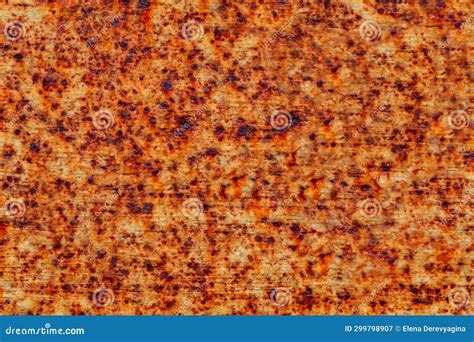 Old Metal Surface With Rust Spots Uniform Texture Background Stock