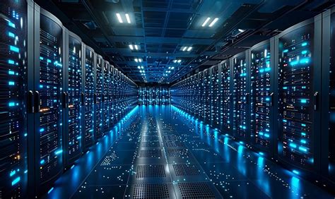 Server Room With Virtualization Infrastructure In Action Premium Ai