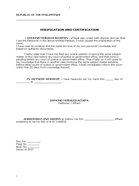 Verification And Certification Republic Of The Philippines Pdf