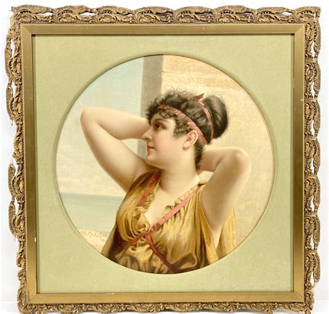 Lot William Mcentee Young Woman Portrait Print