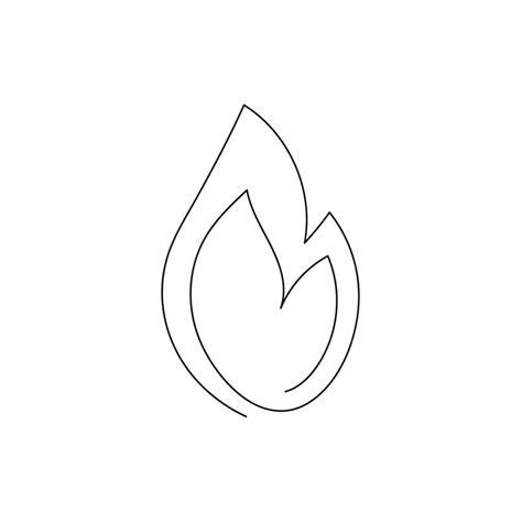 Flame Drawn In One Continuous Line One Line Drawing Minimalism