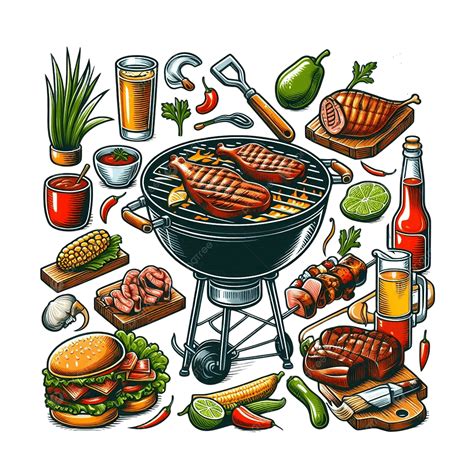 Bbq Vector Barbecue Party On Backyard