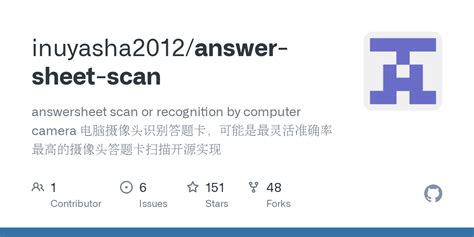 Github Inuyasha2012answer Sheet Scan Answersheet Scan Or Recognition By Computer Camera 电脑摄像