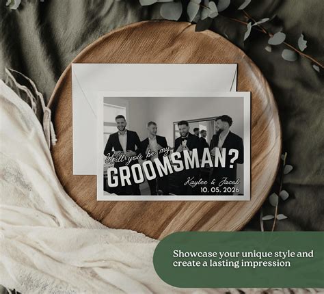 Retro Groomsmen Proposal Card Template Best Man Proposal Card Retro
