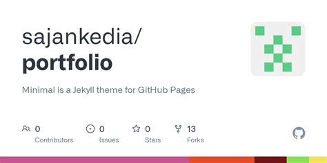 Github Sajankedia Portfolio Minimal Is A Jekyll Theme For Github Pages