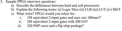 Solved Sample FPGA Interview Questions A Describe The Chegg