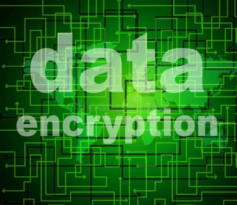 Data Encryption Indicates Protected Password And Cipher Stock