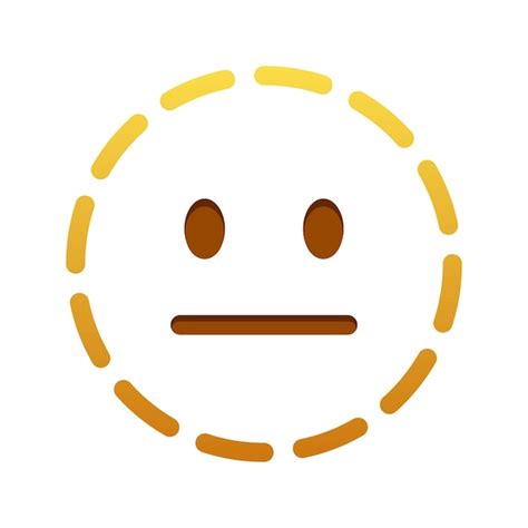 Cara Neutra De Línea Tamaño Grande De Emoji Amarillo Sonrisa Vector