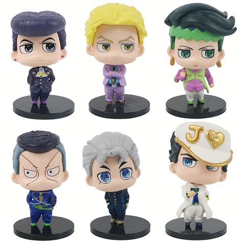 6Pcs JoJo’s Bizarre Adventure Action Figure Toy Jonathan Joseph Kujo ...