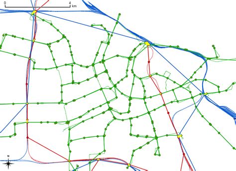 detail of the multi‐modal network model around central amsterdam