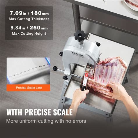 Vevor 850w Commercial Electric Meat Bandsaw Stainless Steel Bone Sawing