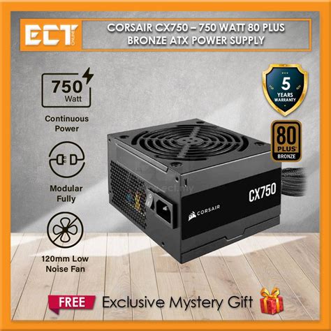 Corsair CX650 CX750 – 650 Watt / 750 Watt 80 PLUS Bronze ATX Power Supply