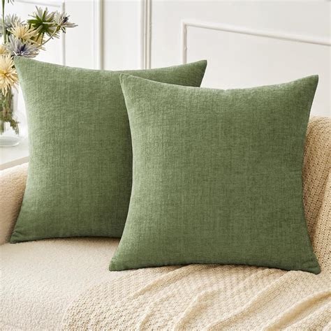 Miulee Set Of 2 Decorative Cushion Covers Soft Chenille Cushion Covers
