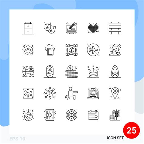 Editable Vector Line Pack Of 25 Simple Lines Of Furniture Bench Editable Vector Line Pack Of 25 Simple Lines Of Furniture Bench