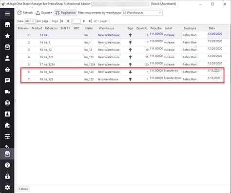 Transfer Stock Between Prestashop Warehouses Inventory Management