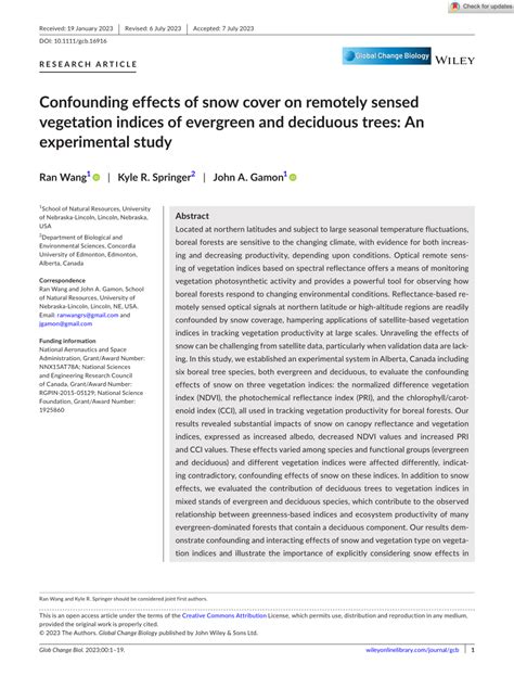 Pdf Confounding Effects Of Snow Cover On Remotely Sensed Vegetation