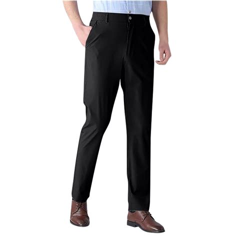 Mens Slim Fit Dress Pants Stretch Casual Business Suit Pants Straight