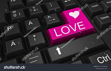 Modern Keyboard Love Text Heart Symbols Stock Illustration Shutterstock