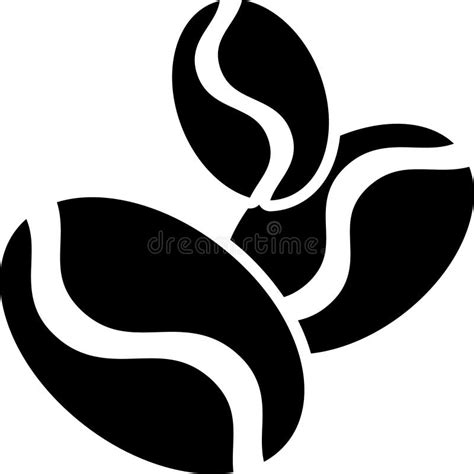 Coffee Bean Flat Icon Illustration Vector Solid Color Stock Image