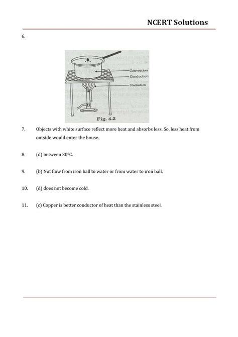 Ncert Solutions For Class 7 Science Chapter 4 Heat Free Pdf