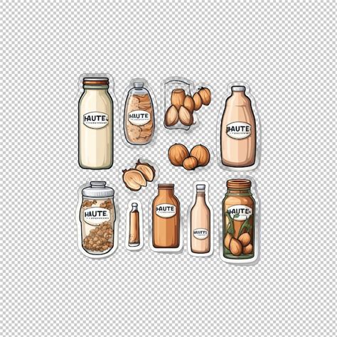 Premium PSD Sticker Logo Hazelnut Milk Isolated Background