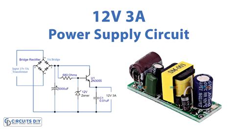 12 volts dc power supply circuit diagram