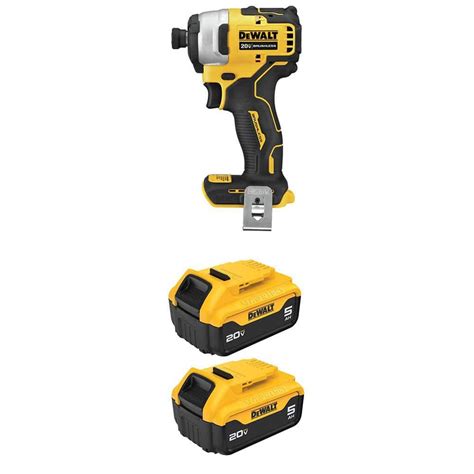 Dewalt Atomic 20 Volt Max Lithium Ion Cordless Brushless Compact 1 4 In Impact Driver With 2