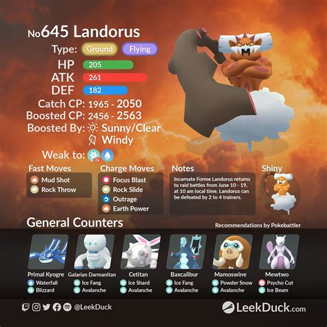 Incarnate Forme Landorus In 5 Star Raid Battles Leek Duck Pokémon