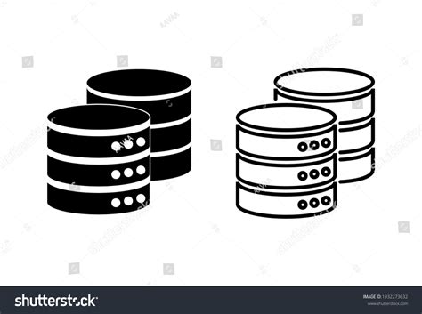 Database Icon Set Database Vector Icon Stock Vector Royalty Free