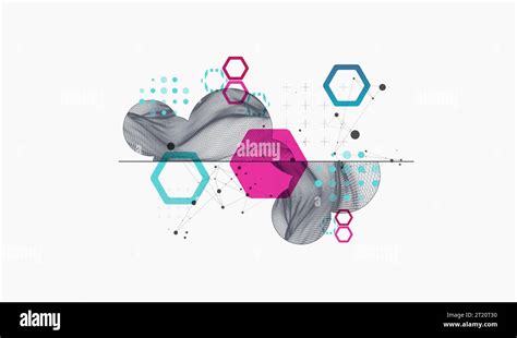 Modern Science Technology Abstract Background Using Hexagonal Shapes Wireframe Spot Surface