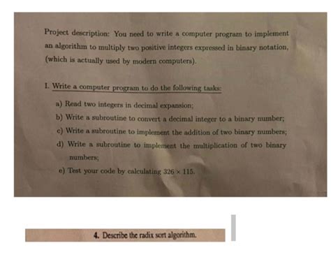 solved project description you need to write a computer