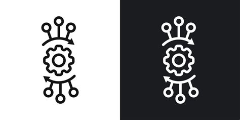 Algorithm Icon Set In Black And White Filld Vector Image