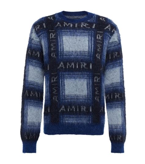 Amiri Plaid Mohair Blend Sweater Amiri