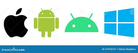 Logos Windows Linux Android Apple Vector Illustration 122560268