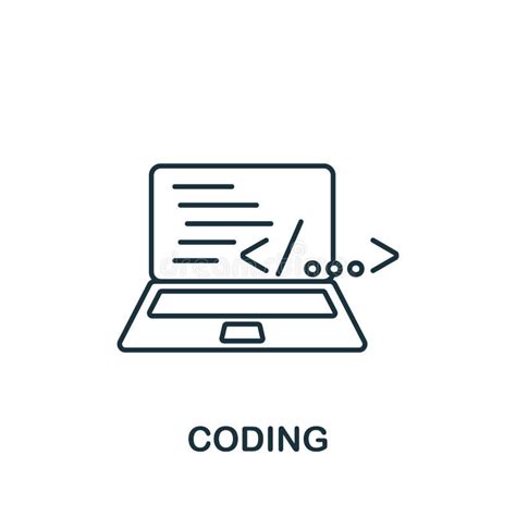 Coding Icon Monochrome Simple Web Design Icon For Templates Web Design And Infographics Stock